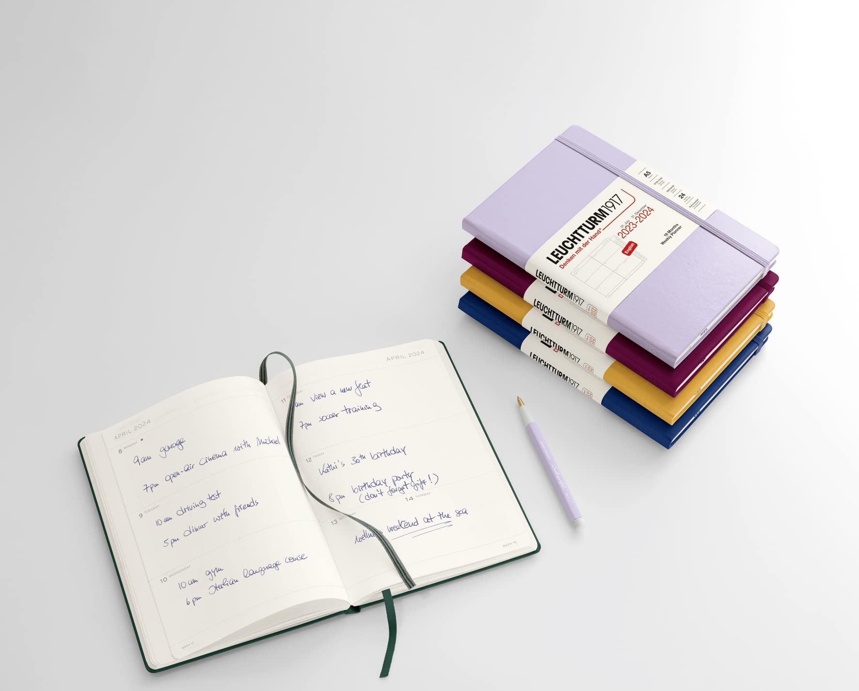 LEUCHTTURM1917 - Weekly Planner 18-month Hardcover Medium A5, Jul. 2023 - Dec. 2024, English, Hardcover, Lilac