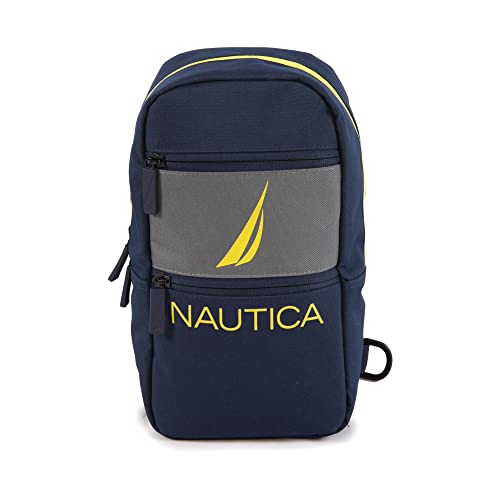 NAUTICA Unisex's Sling Shoulder Bag, Navy Yellow