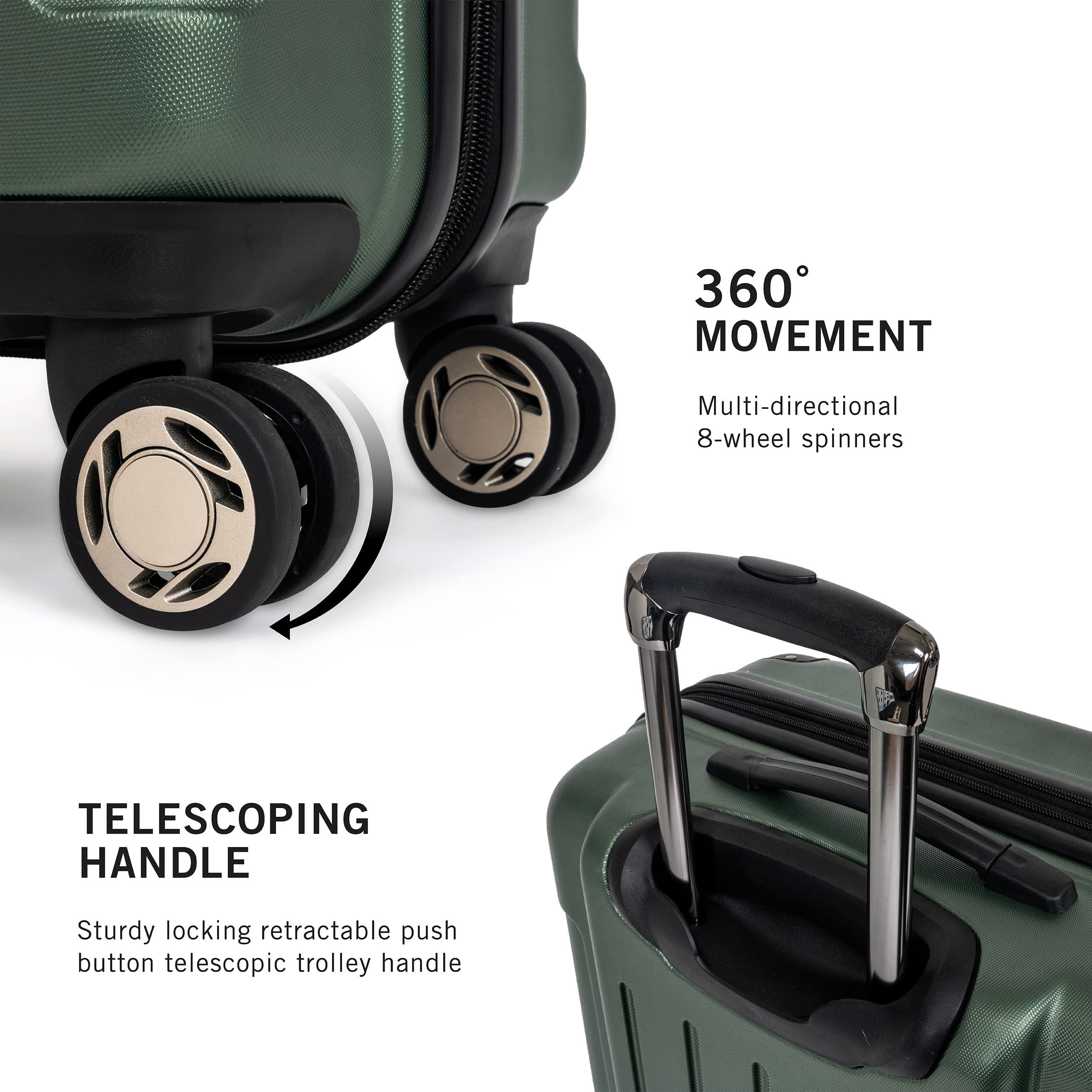 Kenneth Cole Reaction Renegade ABS Expandable 8-Wheel Upright, Cilantro, 28-Inch Checked
