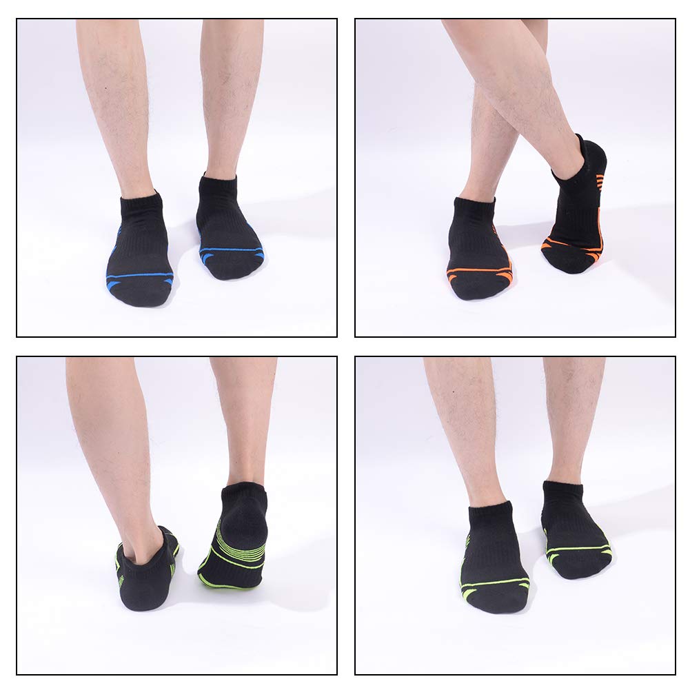JOYNÉE Mens Ankle Athletic Low Cut Socks for Men Sports Running Cushion 6 Pack,Deep Grey,Sock Size 10-13