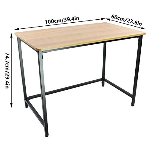 KKTONER Computer Office Desk 39.4" Modern Simple Computer Table Study Writing Desk for Home Office(Natural)