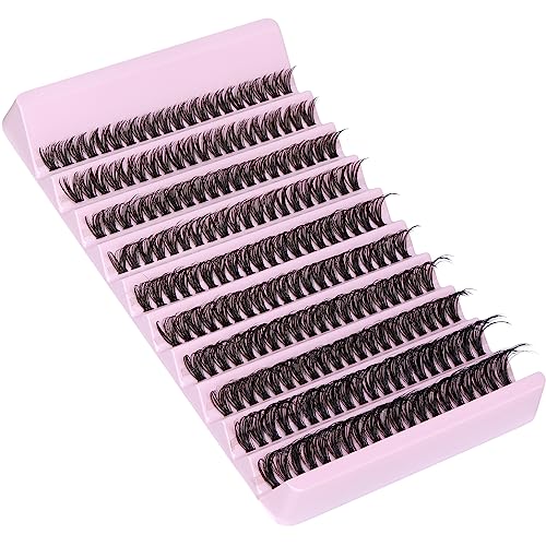 Lash Clusters 200 Pcs DIY Individual Lashes 9-16mm Natural Look Eyelash Extensions D Curl Wispy Individual Cluster Lashes DIY at Home Lash Extension Fluffy Eyelash Clusters by ALPHONSE(40D)