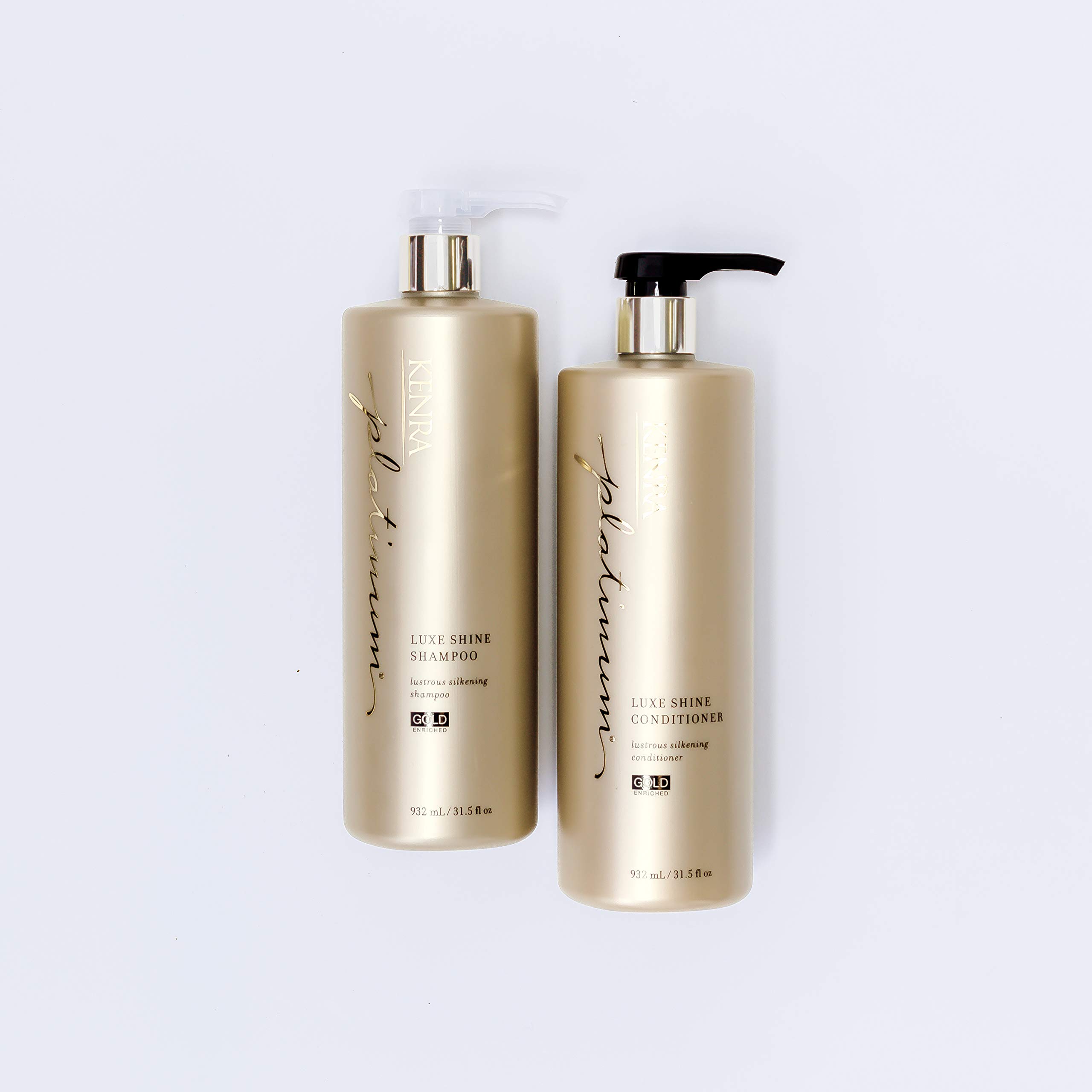 Kenra Platinum Luxe Shine Shampoo/Conditioner | Gold Enriched | Transforms Dull And Lifeless Strands To Glamorous And Full-Bodied Hair | All Hair Types | 31.5 fl. Oz (Set)
