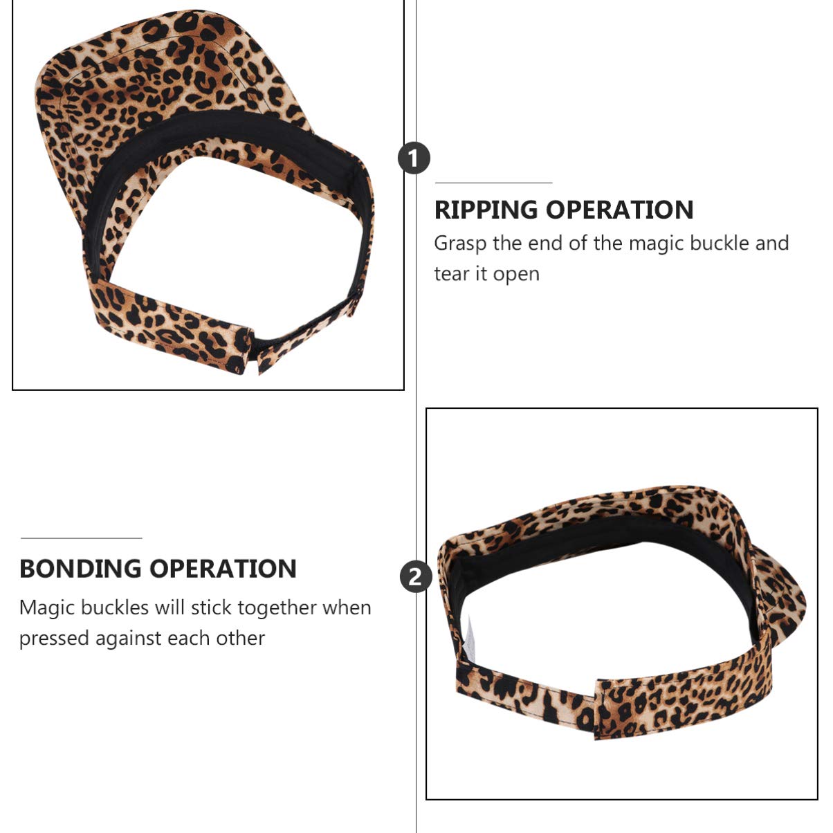 KESYOO Unisex Leopard Print Sun Visor Hat Adjustable Baseball Cap Empty Top Golf Tennis Visor for Outdoor Sports Summer Beach