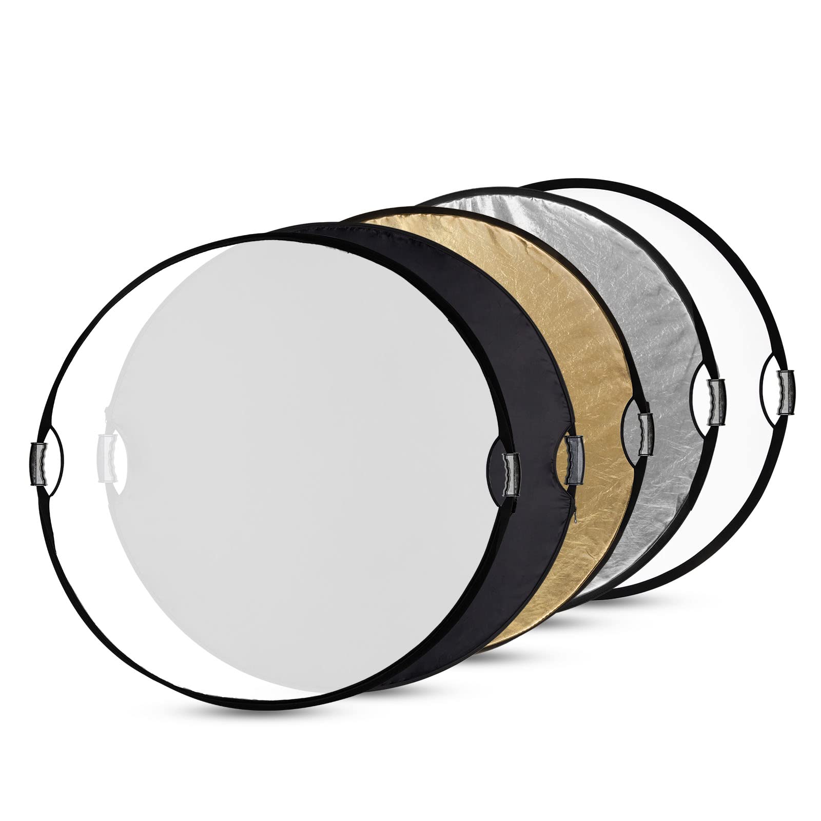 SmallRig 32" (80cm) Photography Reflector with Handle 5-in-1 Collapsible Circular Light Reflector, Translucent, Silver, Gold, White and Black, with Carrying Bag - 4129