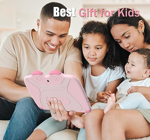 YINOCHE Kids Tablet 10 inch Android Tablet for Kids 64GB Toddler Tablet with Case WiFi Children's Tablets with Dual Camera Touch Screen Kids Apps Installed Tablet for Toddlers Netflix YouTube (Pink)