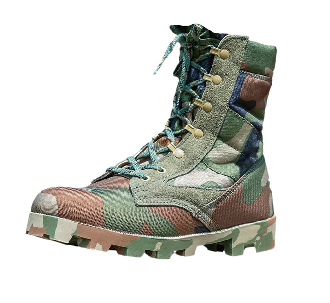 Men Jungle Tactical Military Boots, Combat Desert Boots, Camouflage Hiking Hunting Work Shoes, 41