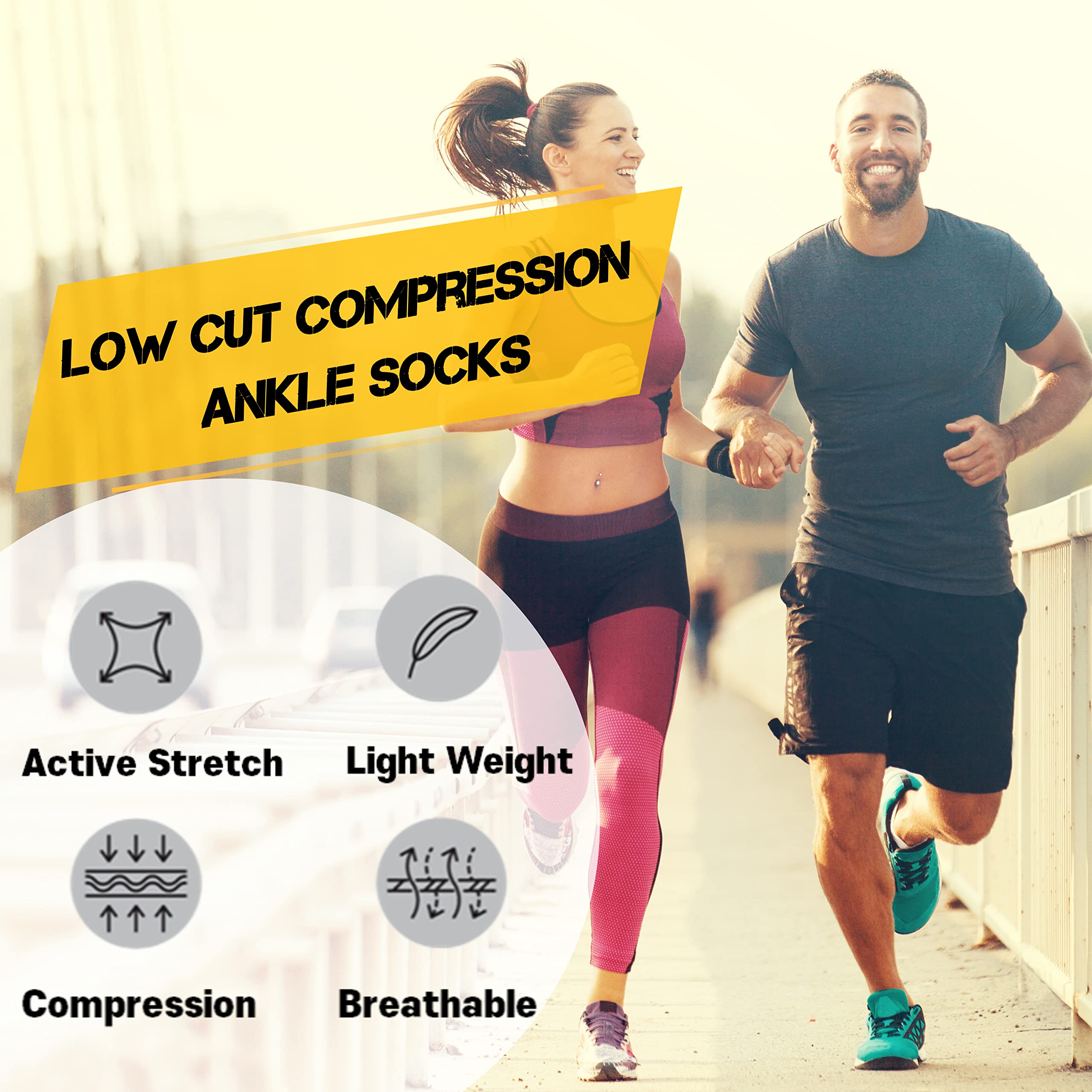 MARRON SMITH 3 Pairs Athletic Running Ankle Thin Socks White Color for Women and Men