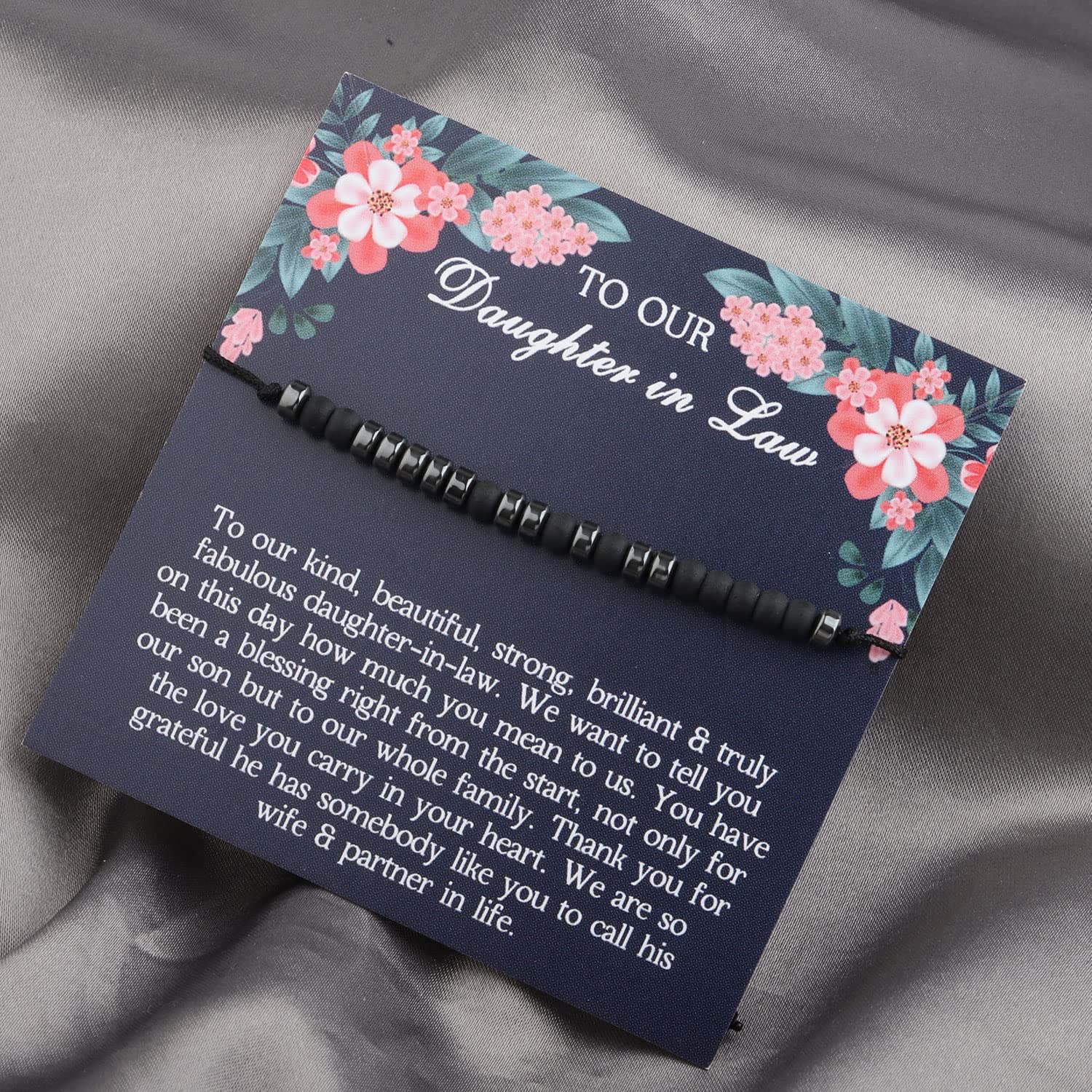 MAOFAED Daughter In Law Morse Code Bracelet To Our Daughter In Law Wedding Gift for Daughter In Law (daughter in law code br)