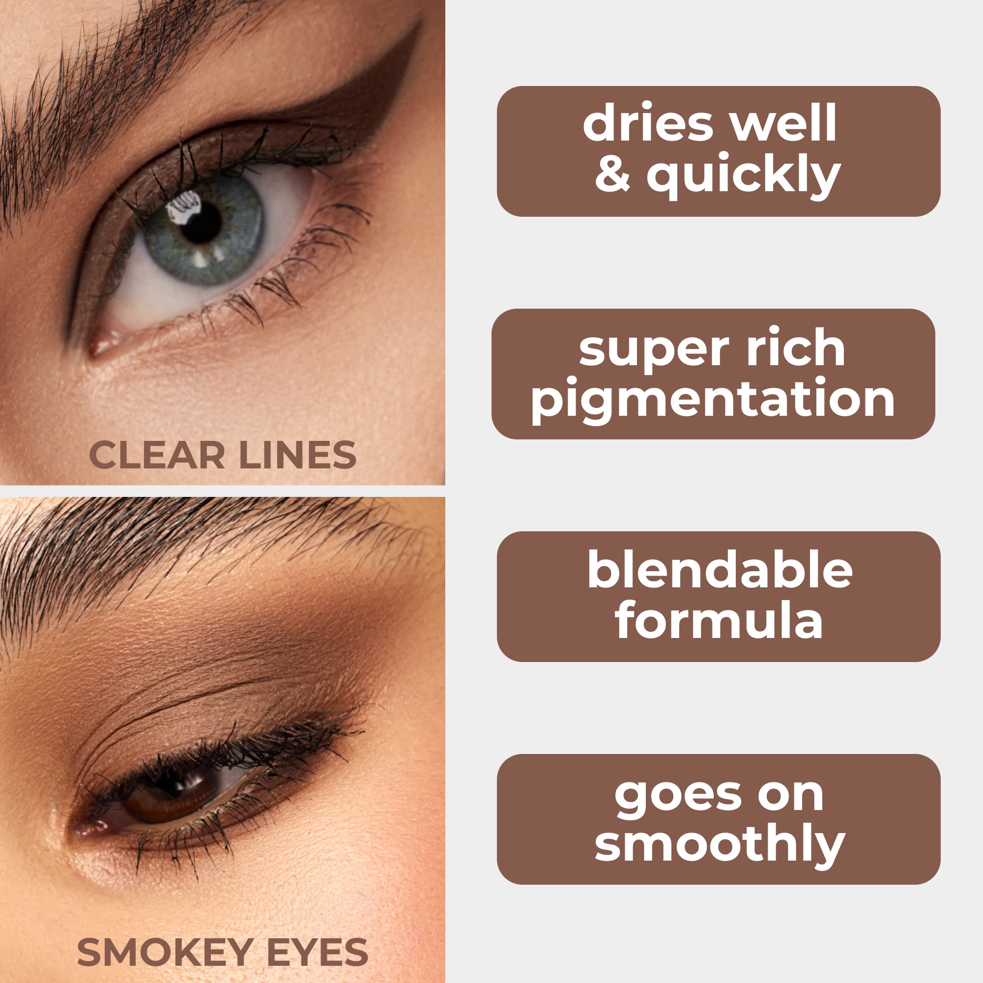 Lamel Matte Liquid Eyeshadow - Long Lasting Waterproof Eye Tint - Quick-Drying, Hypoallergenic Eye Makeup - Creamy & Smooth Formula - Brown Matte Cream Eyeshadow - Maad Eyes, β401, 5.2ml / 0.17oz