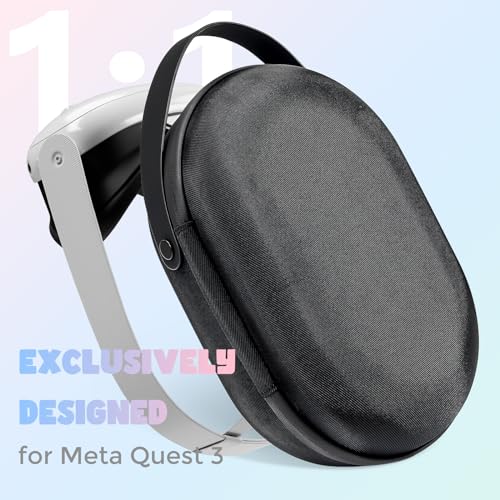 ProCase Carrying Case for Meta Quest 3 VR Headset & Gaming Controller, Shockproof Storage Case Bag for Oculus Quest 3 Elite Strap & Battery & Other Accessories with Handle & Lens Cover -Grey