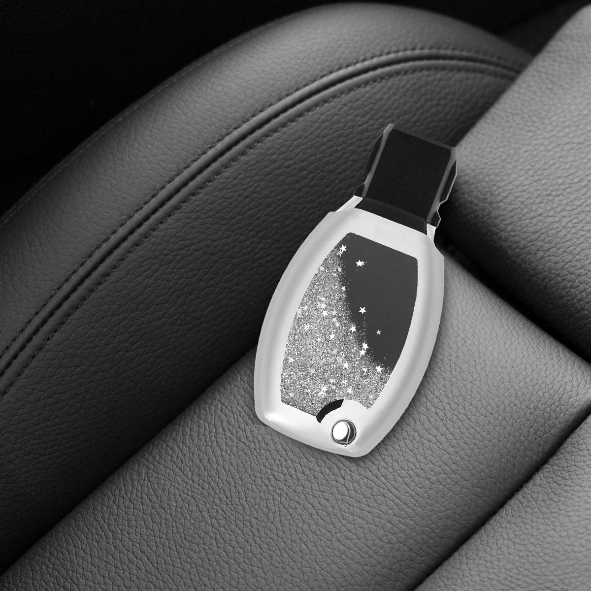 kwmobile Key Cover Compatible with Mercedes Benz - Stars Snow Globe