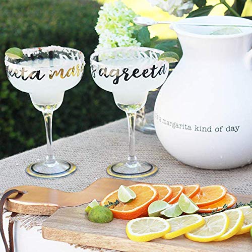 Mud Pie Margarita Pitcher Set, White