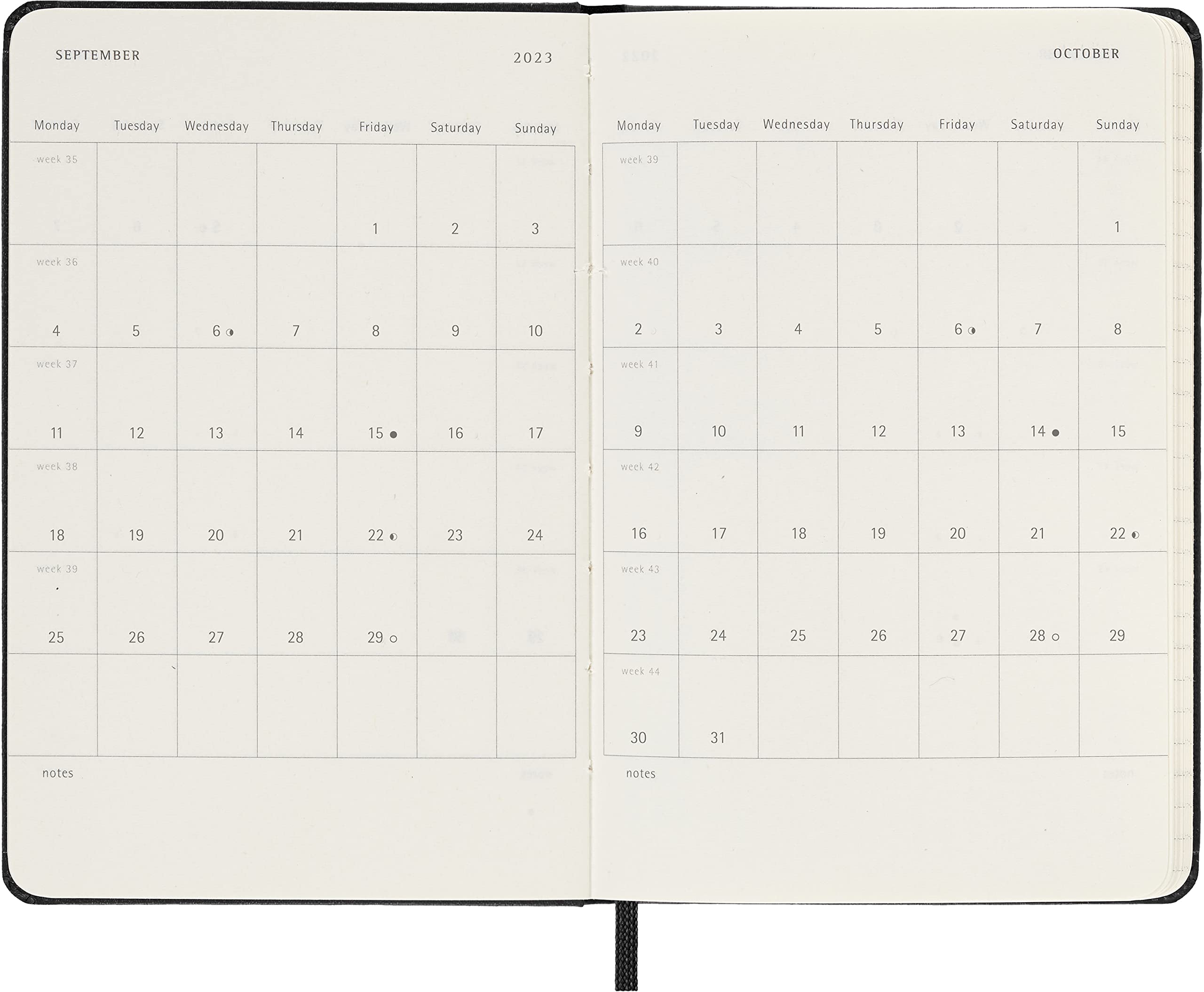 Moleskine Classic 18 Month 2022-2023 Weekly Horizontal Planner, Hard Cover, Pocket (3.5" x 5.5"), Black