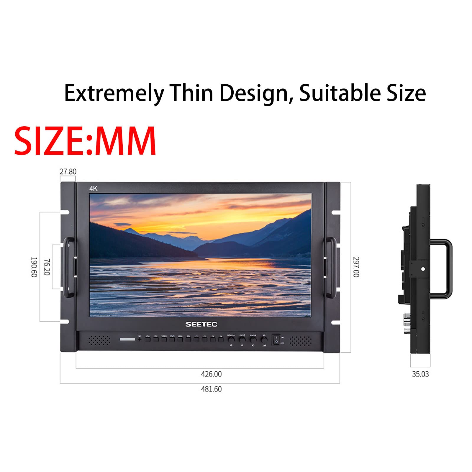 SEETEC P173-9HSD-RM 17.3" Rack Mount Broadcast LCD Monitor with 1920×1080 3G-SDI HDMI AV YPbPr,DVI, Video