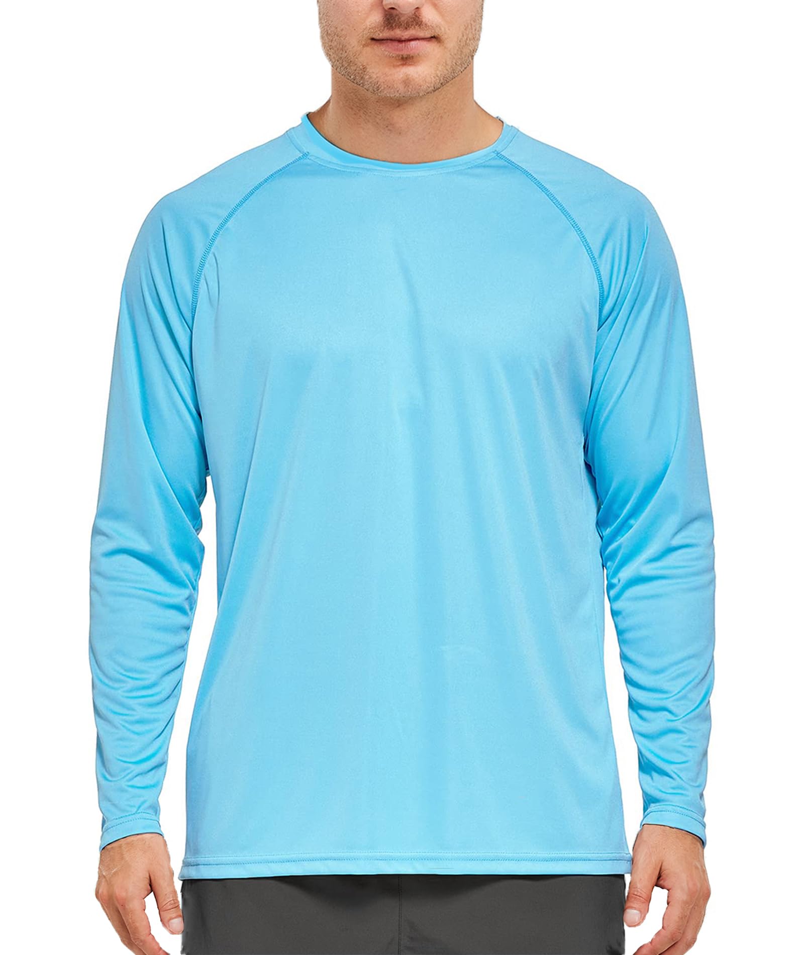 Men's 2 pack UPF 50+ Long Sleeve Shirts UV Sun Protection Quick Dry Workout Shirts for fishing Running Hiking White Grey XL