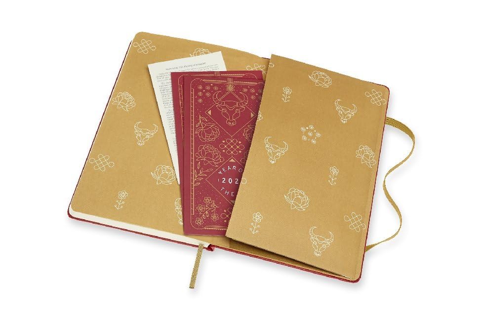 Moleskine Limited Edition Year of the Ox Notebook, Hard Cover, Large (5" x 8.25"), Ruled/Lined, Red, 240 Pages