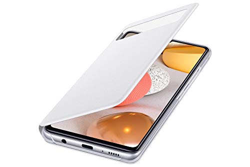 SAMSUNG Galaxy A42 5G S View Wallet Cover, Smart Sensor, Hidden Pockets, Full Protection, Sleek Design, White
