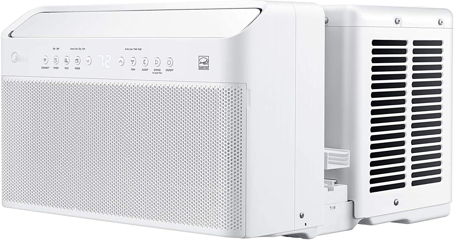 Midea U Inverter Window Air Conditioner 10,000BTU, The First U-Shaped AC with Open Window Flexibility, Robust Installation,Extreme Quiet, 35% Energy Saving, WiFi,Alexa,Remote, Bracket Included (Renewed)