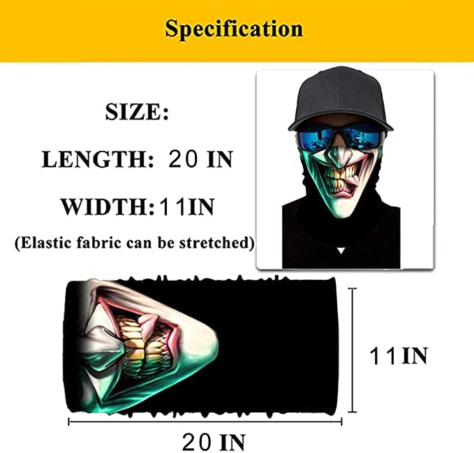 NOVEDAD Anonymous Mask,Running Face Mask,Hacker Mask,Funny Mask,V for Vendetta Mask,bandanas Face Mask,Neck Gaiter Face Mask Women,Rave Accessories