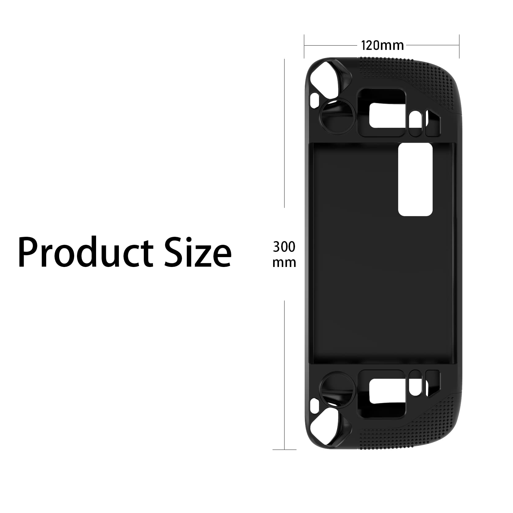 Protective Silicone Cover for Valve Steam Deck,Cenxaki Silicone Protective Case with Anti-Slip Particles - Black