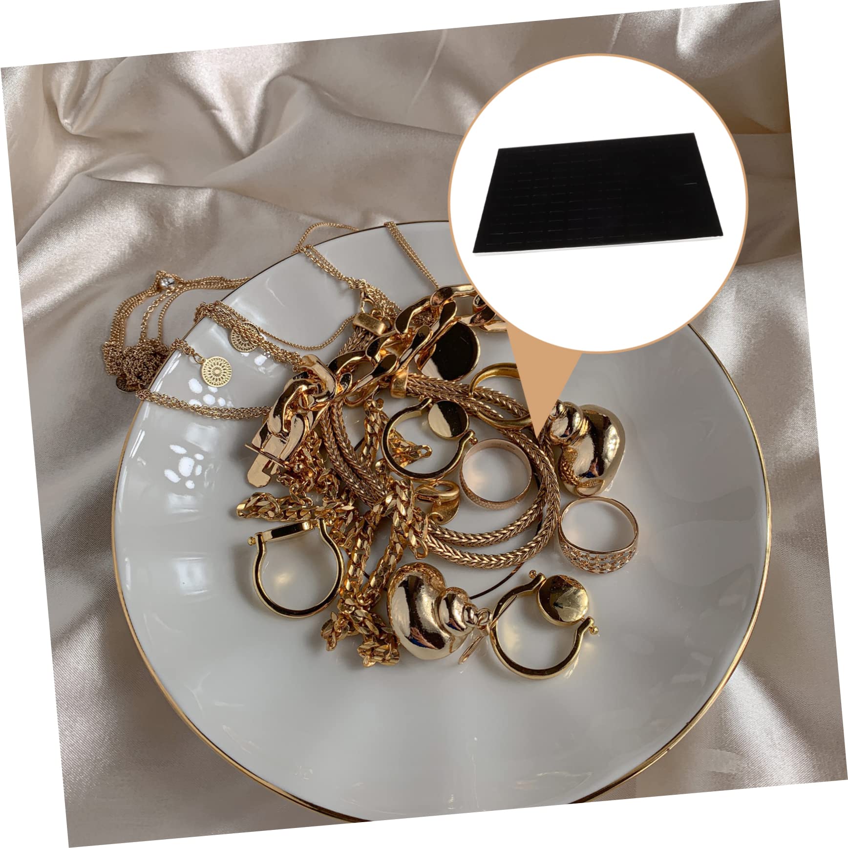 LIFKOME 4pcs Ring Tray Core Ring Displays for Selling Earring Holder Insert Ornament Earrings Foam Ring Tray Ring Jewelry Earring Organizer Sponge Tray Foams Pad Plug-in Accessories Velvet