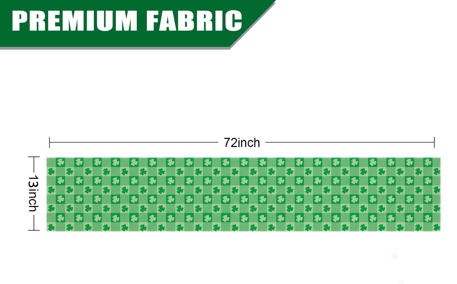 St Patricks Day Table Runner Shamrocks Plaid 13x72 Inch Spring Holiday Party Home Kitchen Dining Table Decor
