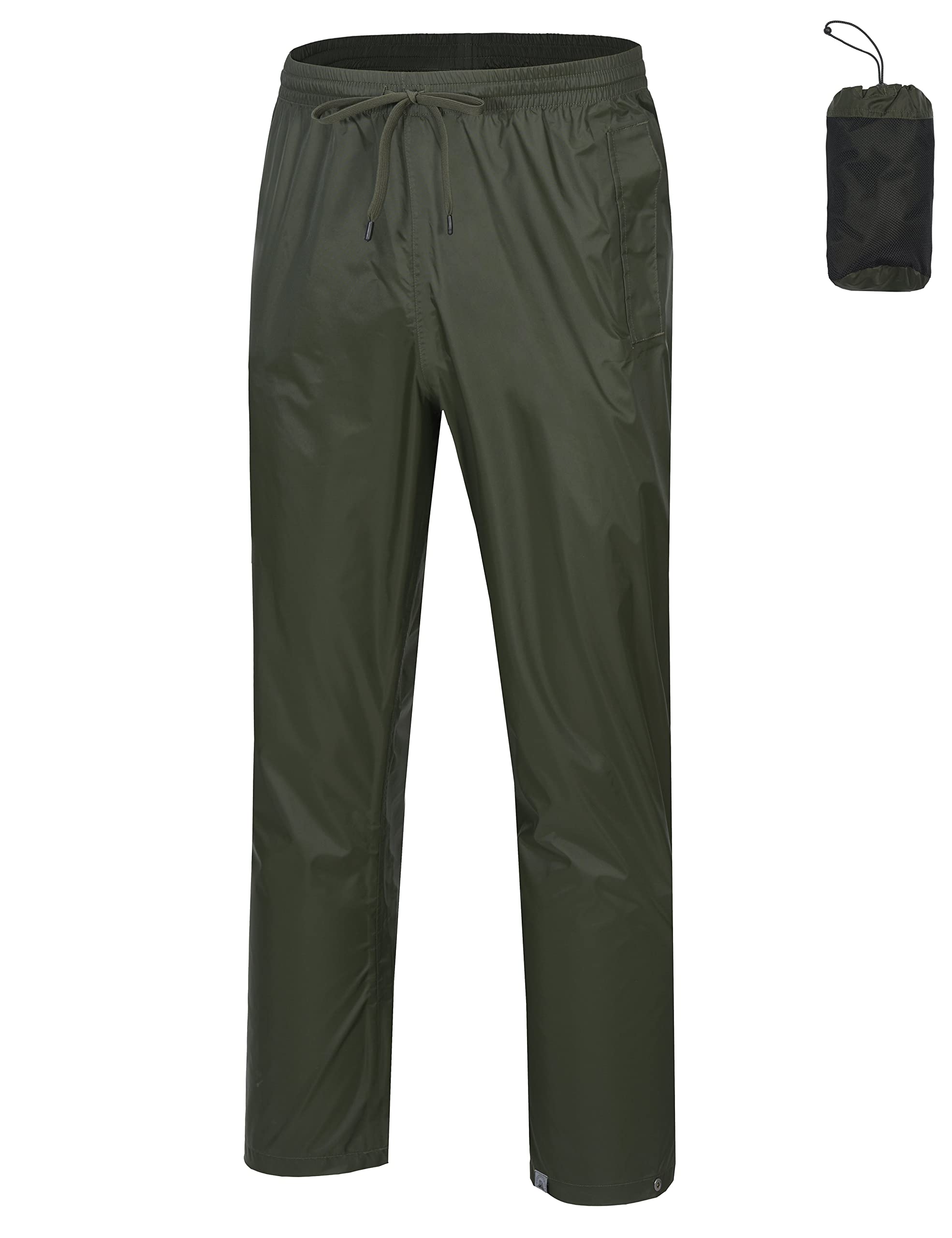 Mapamyumco Men's Rain Pants Hiking Pants Windproof Breathable Rain Over Pants Black XXL