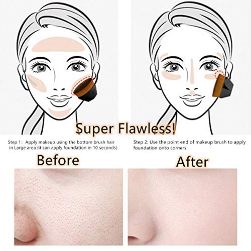 JPNK Foundation Makeup Brush with 4 Makeup Sponges Latex-free for Blending Liquid, Cream or Flawless Powder Cosmetics