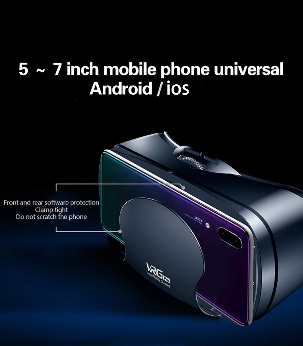 LOOCOO 3d Pro VR Glasses,Virtual Reality Glasses,Full-screen Visual VR Player,Wide-angle VR Glasses,Suitable for 5 to 7-inch Smartphone Devices