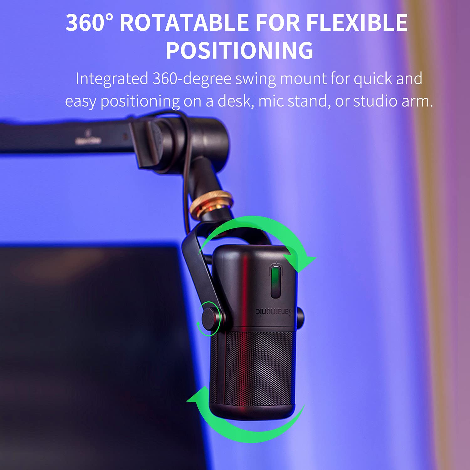 Saramonic SR-MV2000 Plug&Play Premium Cardioid USB Condenser Microphone, with Vocal Effects, Compact Footprint, Latency-Free, for Gaming, Streaming and Podcasting on PC and Mac - Mini