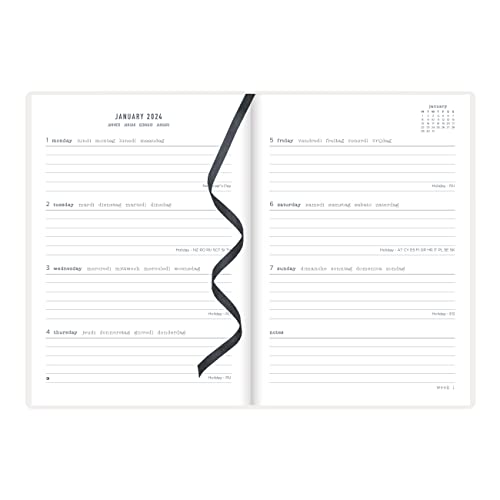 Letts of London Inspire Weekly/Monthly Planner, 12 Months, January to December, 2024, A5 Size, 8.25" x 5.875", Multilingual, White (C082019-24)