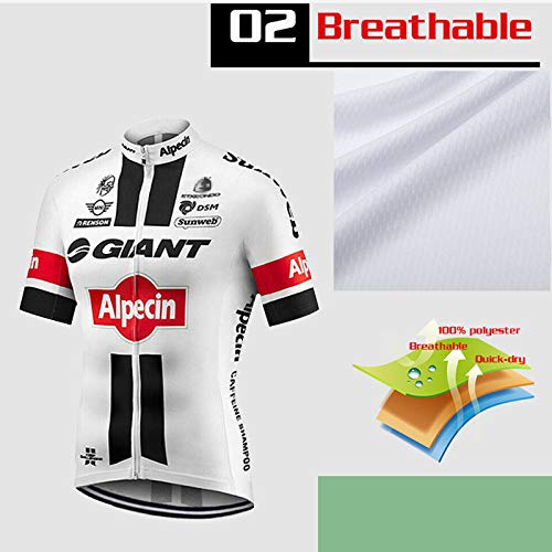 Men's Cycling Jersey Set Professional Bicycle Team Short Sleeve Breathable Quick-Dry Shirt with 4D Padded Bib Shorts