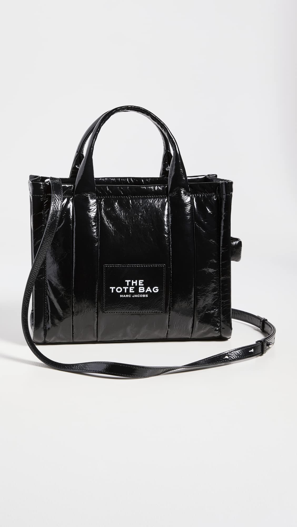 Marc Jacobs Women's The Shiny Crinkle Medium Tote Bag, Black, One Size