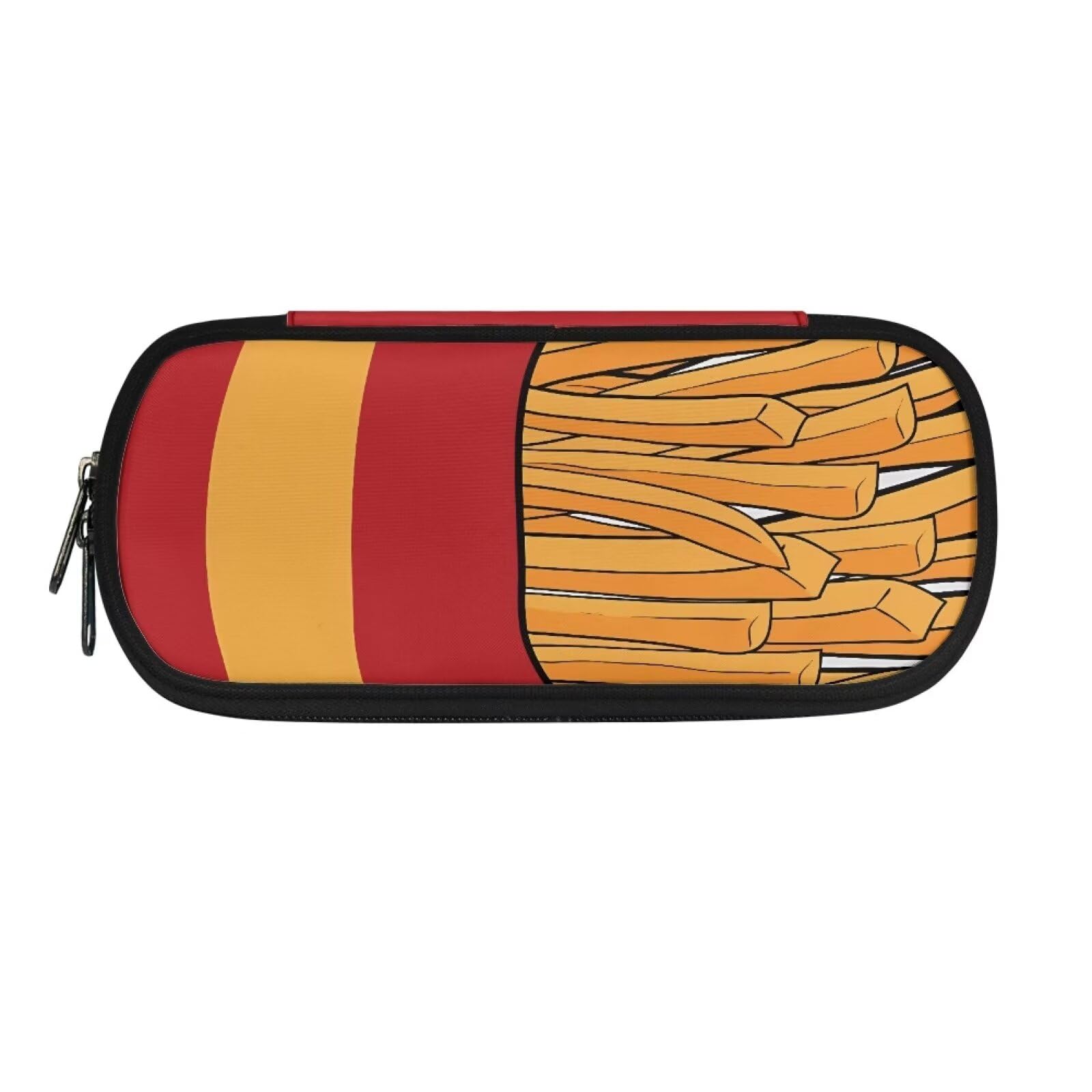 Suobstales French Fries Print Pencil Case for Kids Girds, Pen Case Stationery Box for School Office College Desk Supplies Organization