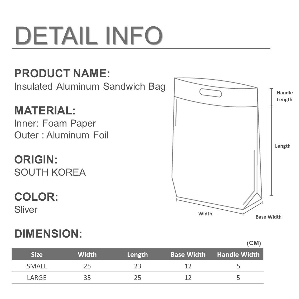 Ohara Insulated Easy Zip Lock Resealable Aluminum Sandwich Bag - Reusable Thermal Lunch Snack Bento Picnic Hot & Cold Pouch (10, Small)