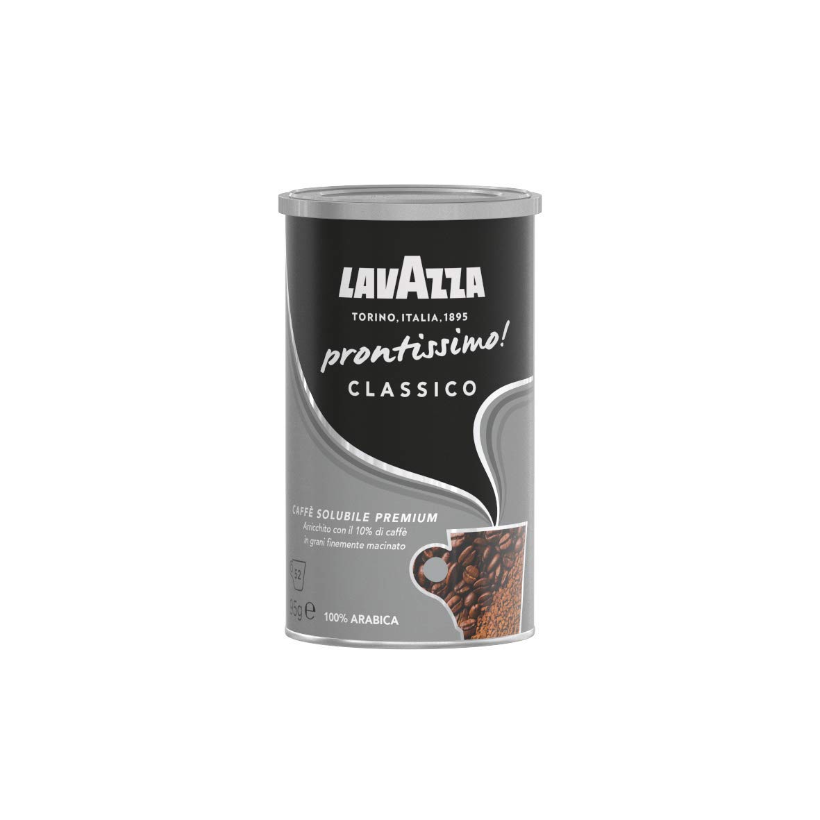 Lavazza: "Prontissimo! Classico" Instant Coffee, Classic Taste 3.35 Ounces (95gr) Tin [ Italian Import ]