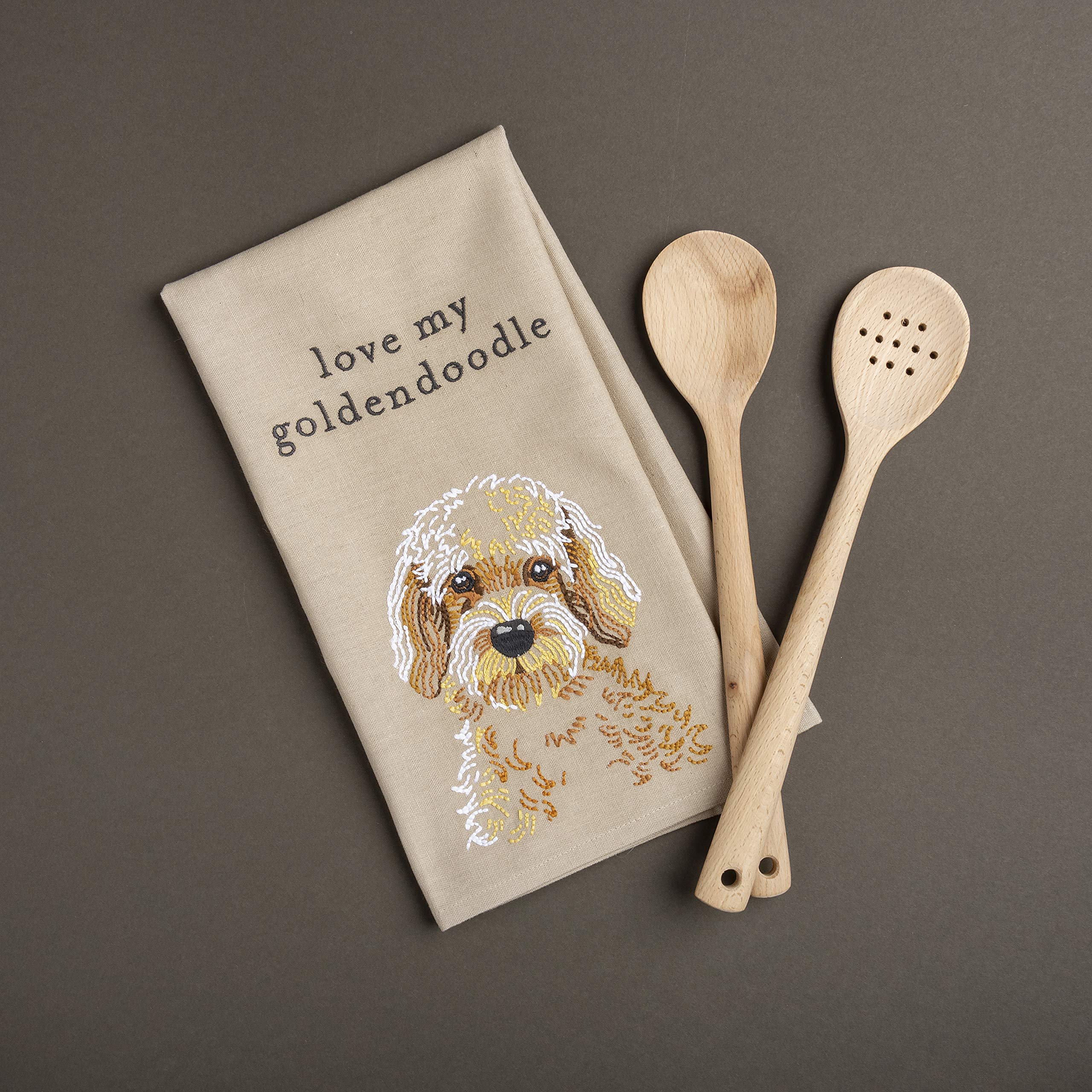 Primitives by Kathy Love My Goldendoodle Dish Towel, 20" x 26", Beige