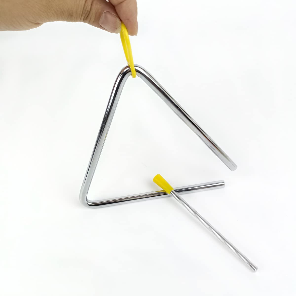 LOONELO Musical Triangle Instruments Set,Hand Percussion Triangles Musical Instrument with Striker for Music Enlightenment,4,5,6 inch (Silver-4-5-6inch)
