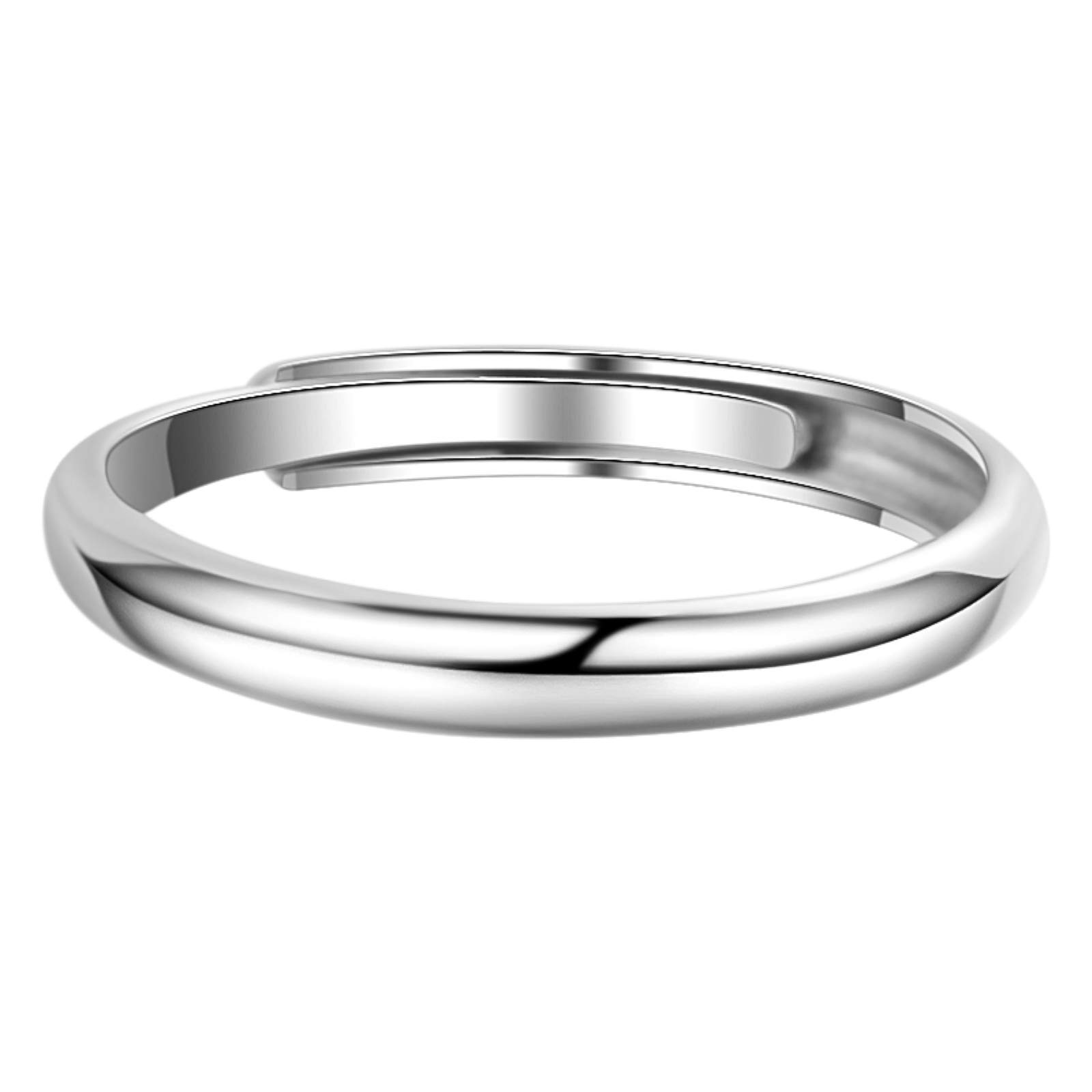 KGnB Sterling silver ring 925,adjustable,2mm,suitable for men and women,couples,girl friend,normal size 7 (sterling-silver, Adjustable),can adjust from size 4 to 12