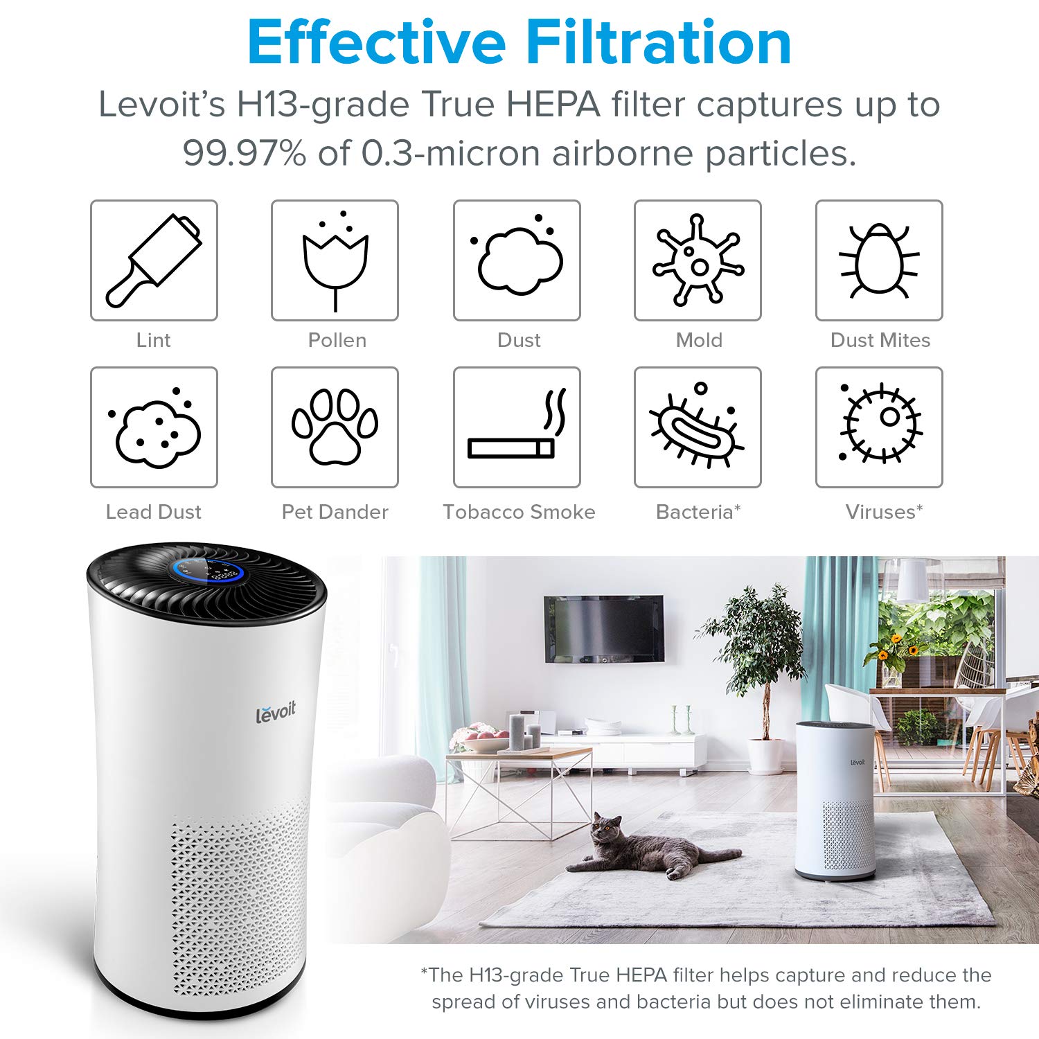 LEVOIT Air Purifier Replacement Filters Set with Activated Carbon | HEPA