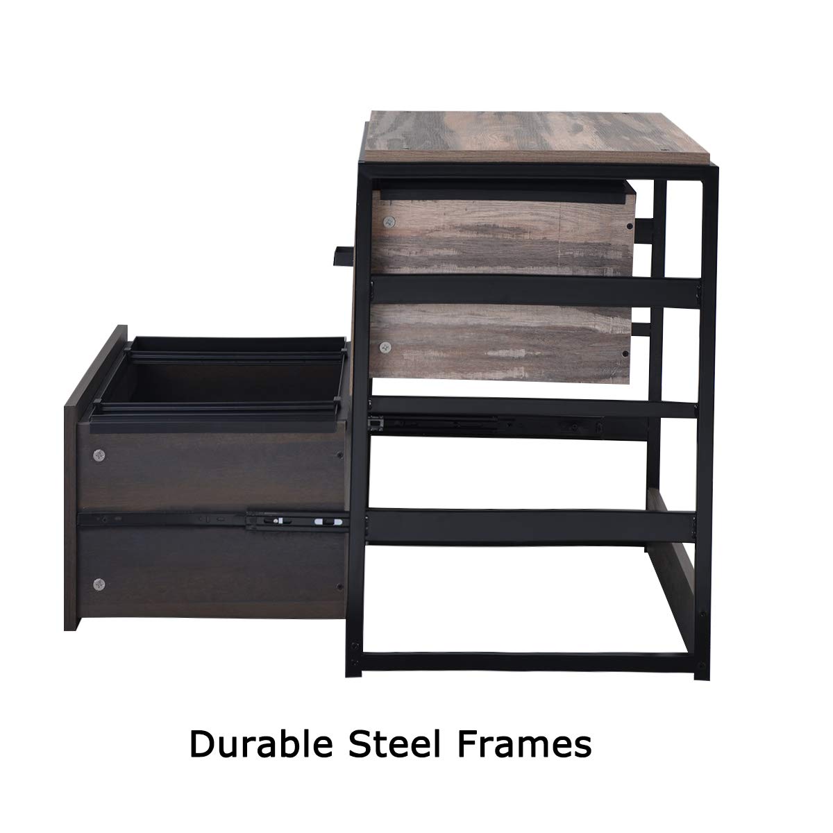 Lateral File Cabinet 2-Drawer Wood Filing Storage&Printer Stand for Home Office, Sturable Solo LC (Walnut)