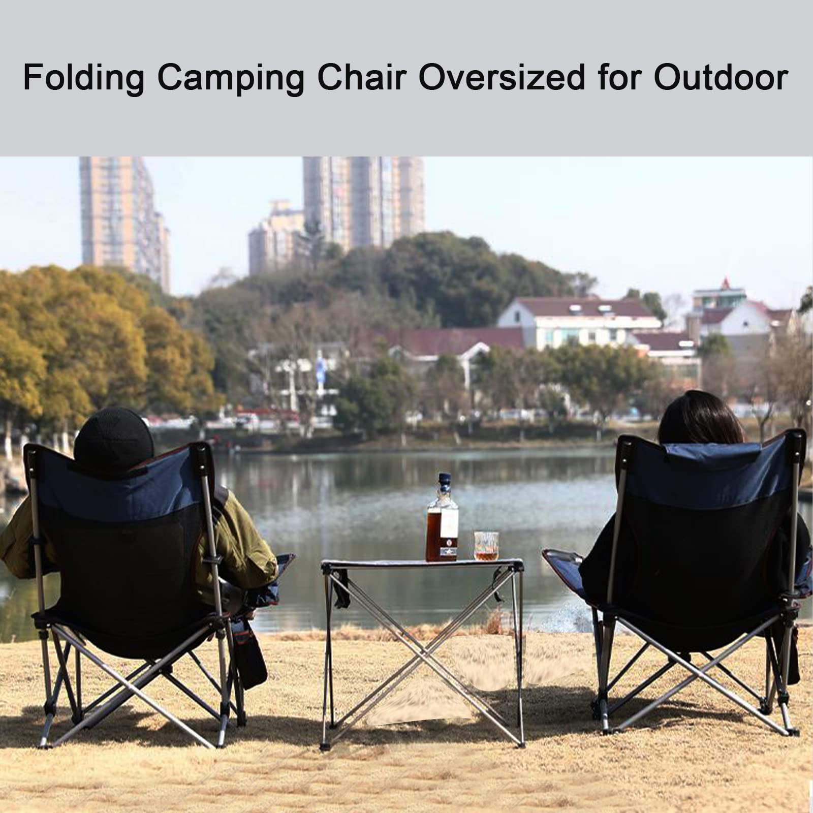 Newsty Folding Lawn Chairs Camping Chairs Portable Outdoor Chairs Folding chairs support 300 lbs
