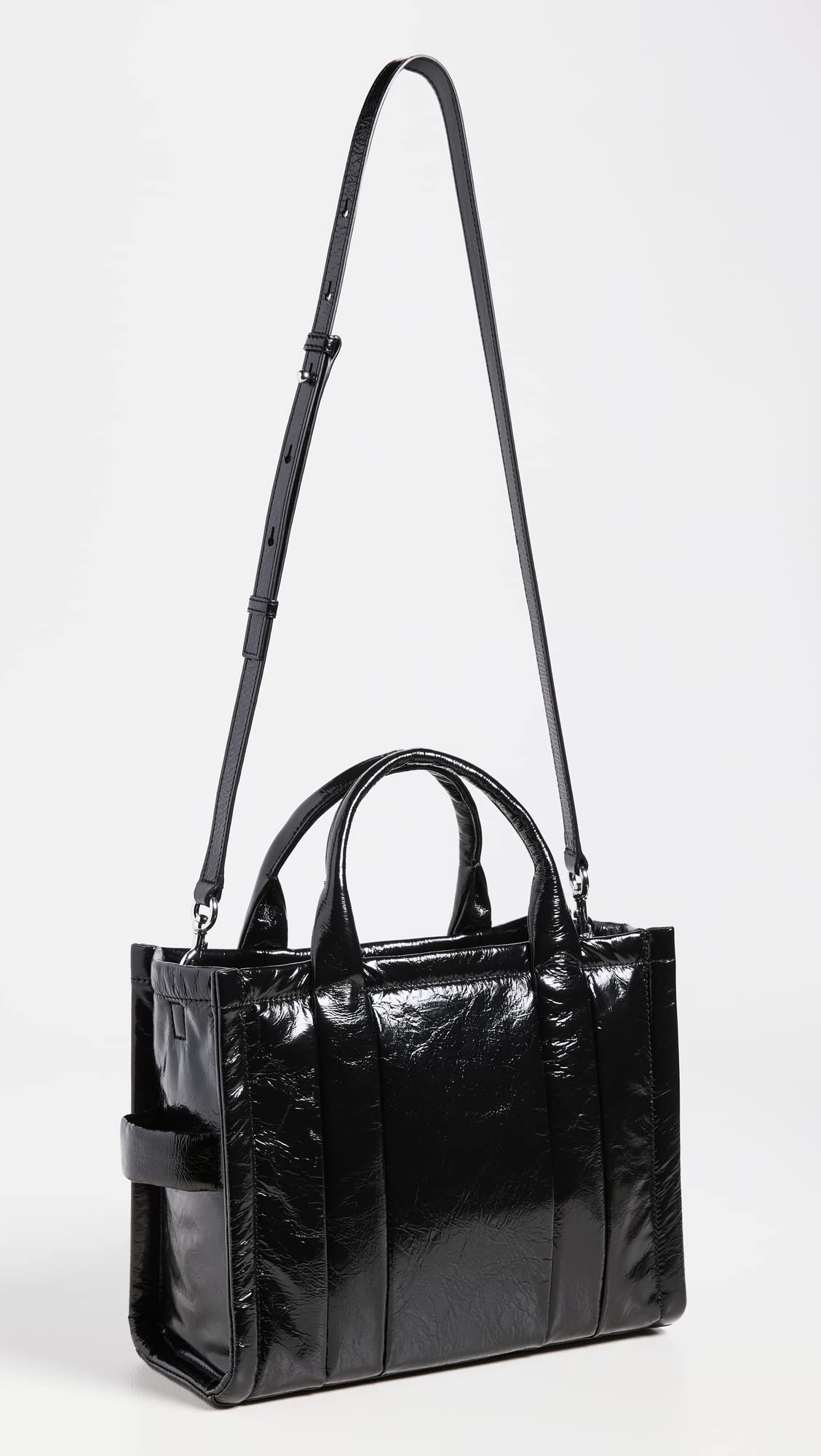 Marc Jacobs Women's The Shiny Crinkle Medium Tote Bag, Black, One Size
