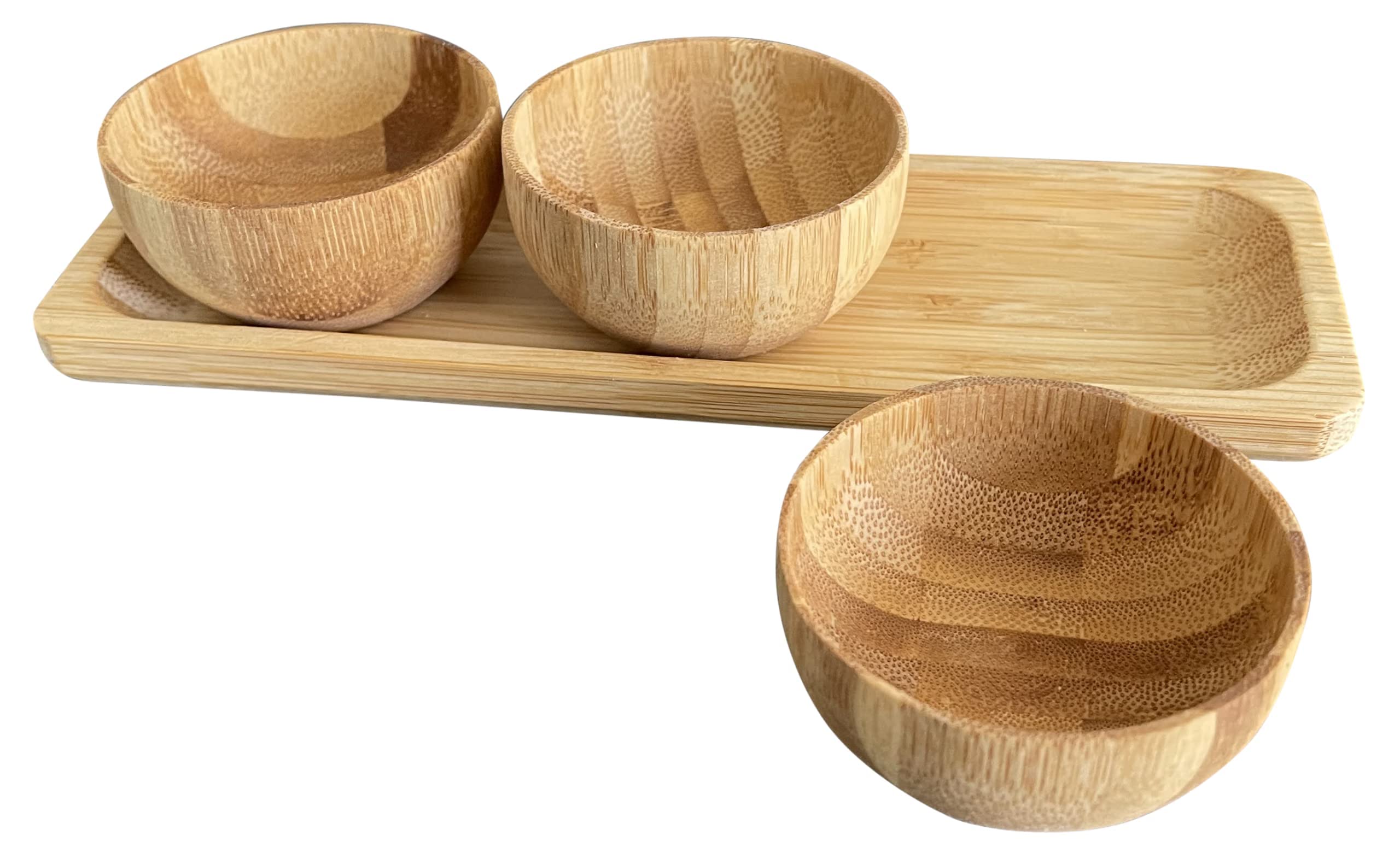 Nature's Kitchen Small Bamboo Pinch Bowls Dip Bowls Condiment Cups - Mini Wood Bowls for Salt Cellar, Spices, Dipping Sauce, Soy Sauce Dish, Nuts, Candy, Appetizers