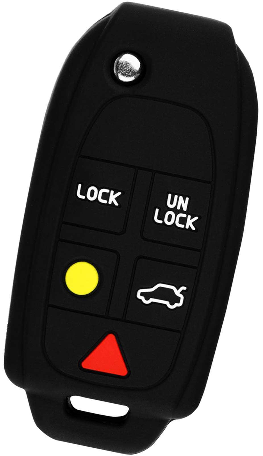 KeyGuardz Keyless Remote Car Flip Key Fob Shell Cover Soft Rubber Case for Volvo S60 S80 XC70 XC90 V70 LQNP2T-APU