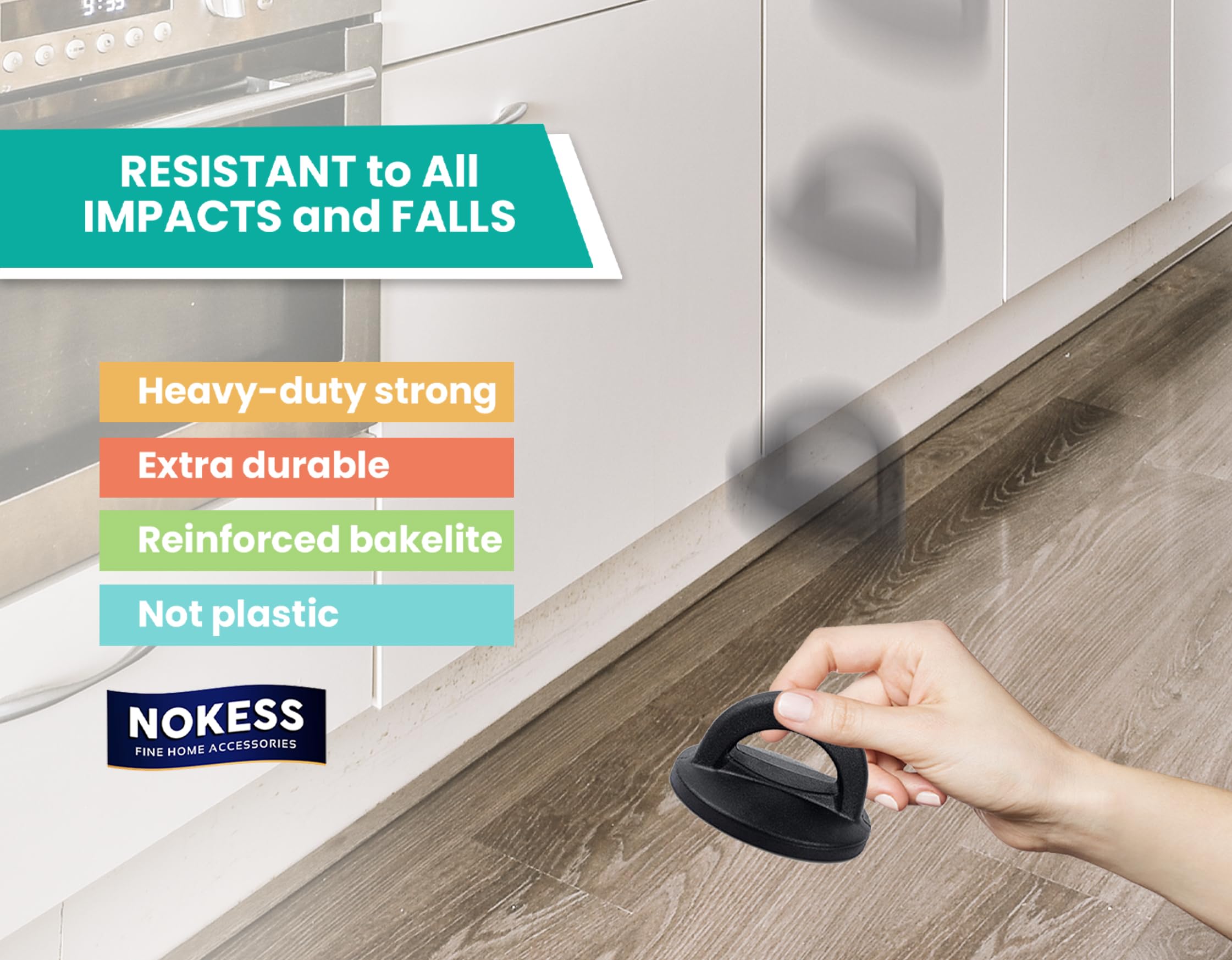 NOKESS Universal Pot Lid Knob Compatible with Crockpot Lids, Pan Lid Replacement Handle, Heat Resistant Pot Knob for Glass, Steel Lids, Easy Grip Lid Handle, Kitchen Cookware, 2.75βx1.77β
