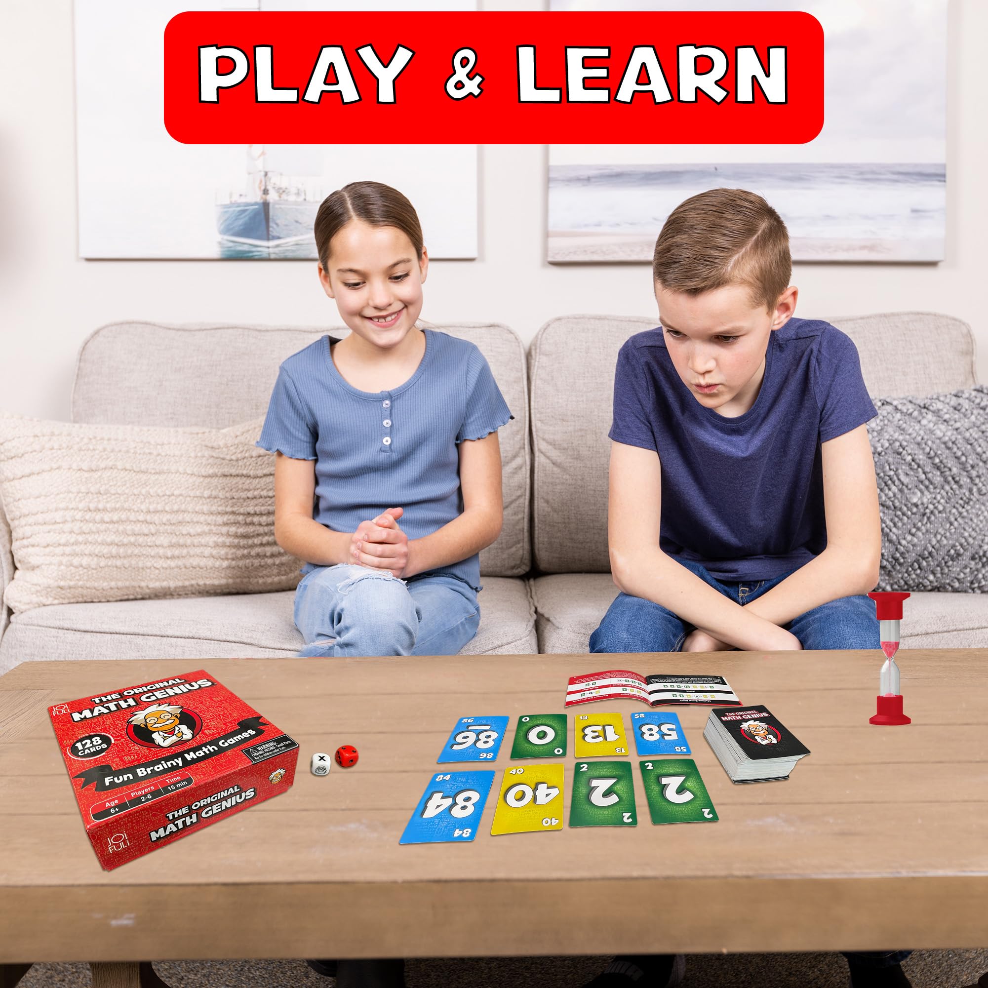JOiFuli The Original Math Genius Card Game: STEM Educational Math Game Addition, Subtraction, Multiplication, Division, All Education Levels Ideal for Homeschooling, Classroom, and Group Learning