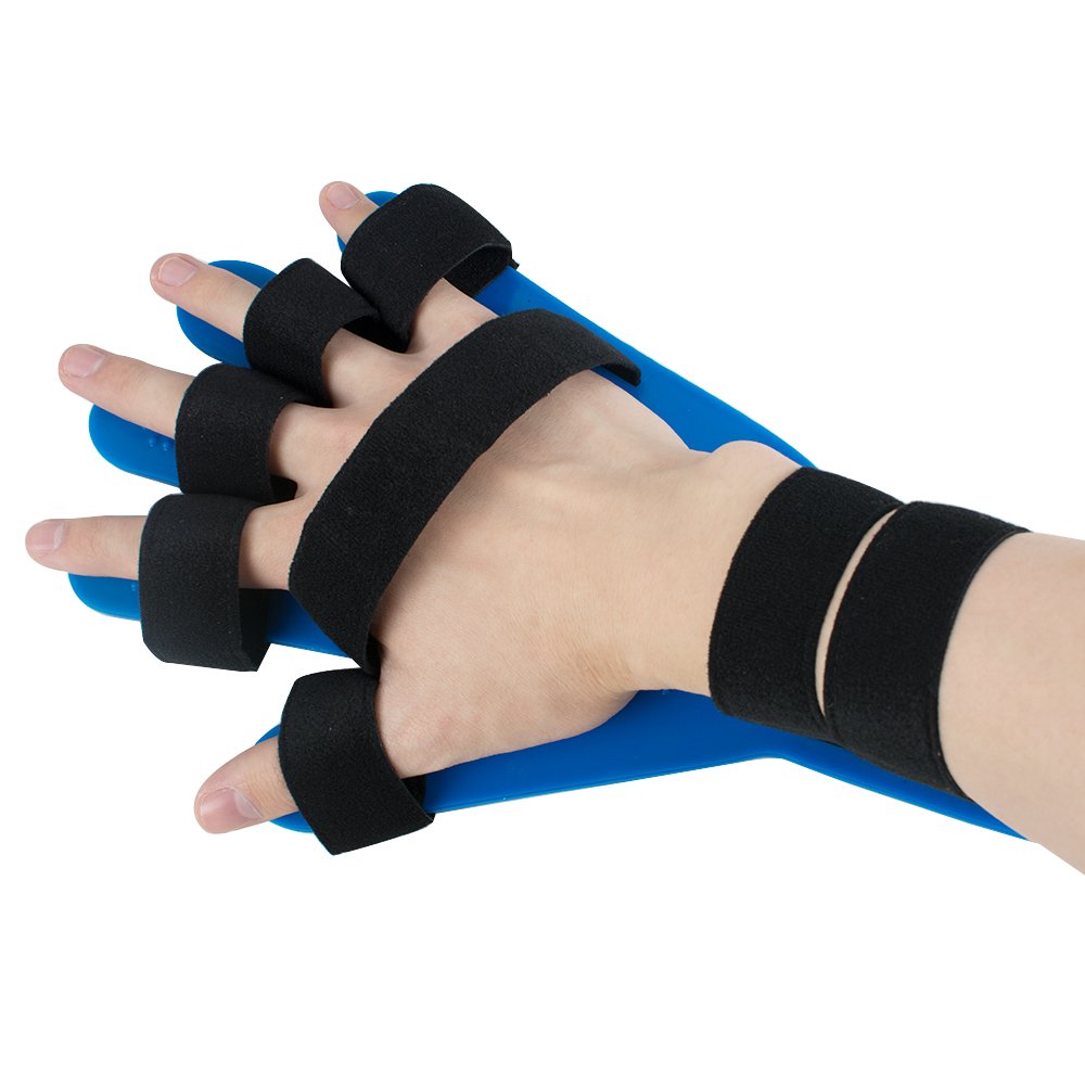 Jinon Finger Orthotics Points Fingerboard Stroke Hemiplegia Finger Training Device for Stroke/Hemiplegia/Traumatic Brain Injury(Right Hand/S) (Blue, Free Size)