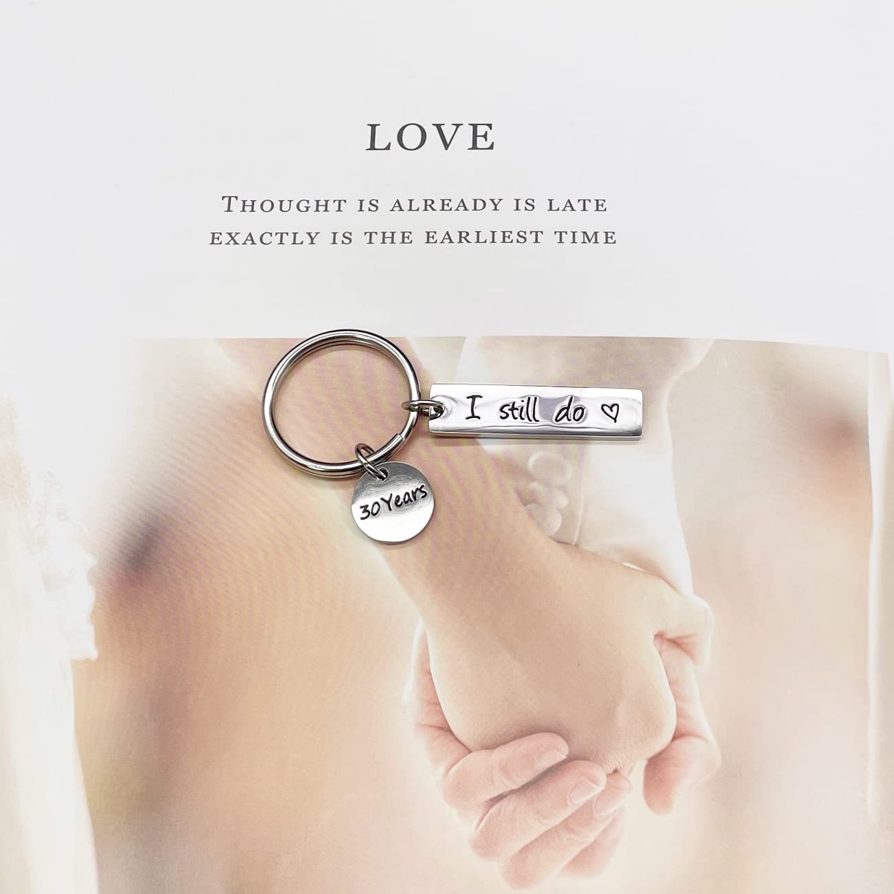 JJTZX I Still Do Keychain 10th 20th 30th 40th 50th Wife Husband Keyring Couples Keychains Wedding Gift(30 Years)